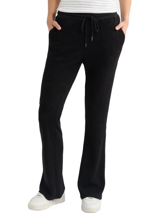 Caslon Waffle Flare Leg Pants - Black