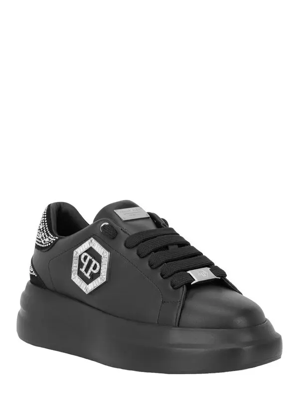 Philipp Plein Megastar Strass Embellished Low-top Sneakers - Black/black