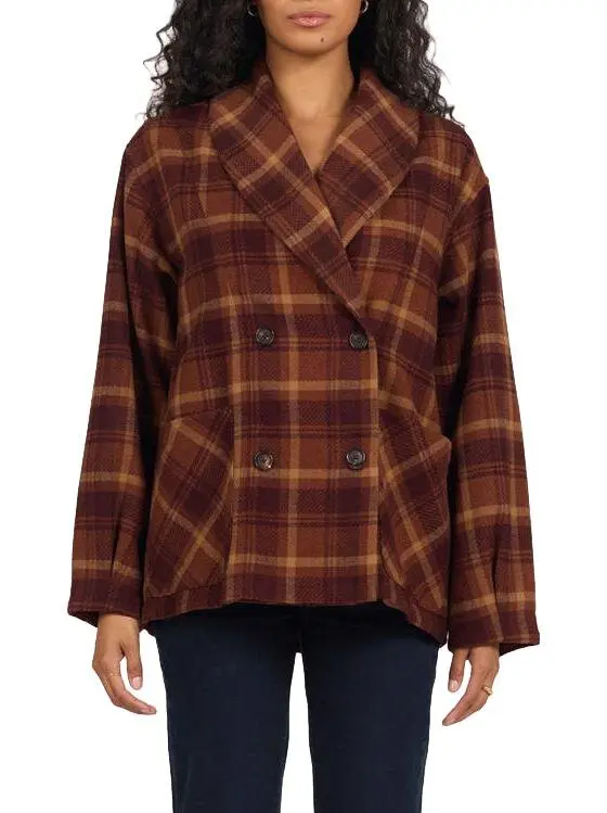 DEAR JOHN Plaid Double Breasted Jacket - Ember Plaid