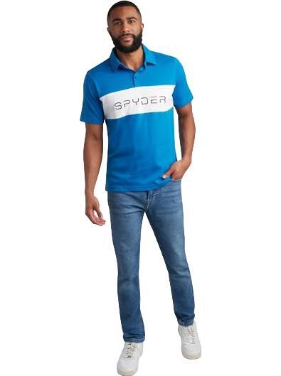 SPYDER Short Sleeve Color Block Polo - Cobalt