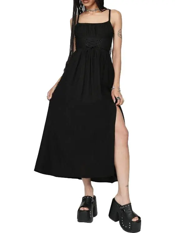 DISTURBIA Cirissa Ruched Midaxi Dress - Black