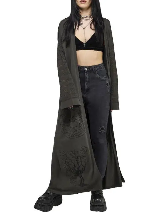 DISTURBIA Evander Cosmic Astrology Cardigan - Green