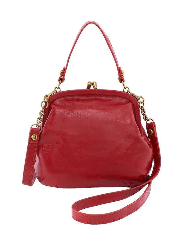 Hobo Alba Frame Leather Crossbody Bag - True Red