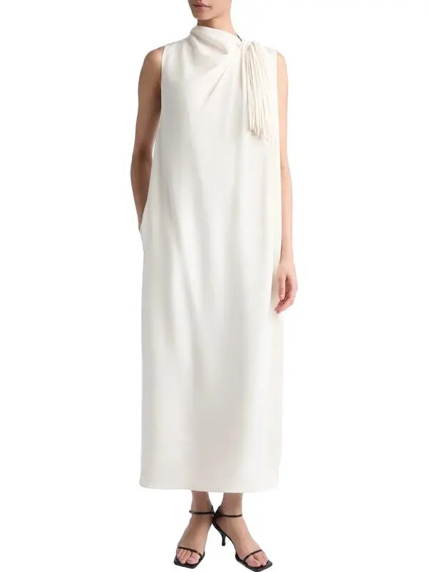 Altuzarra Jackie Fringe Trim Silk Maxi Dress - Ivory
