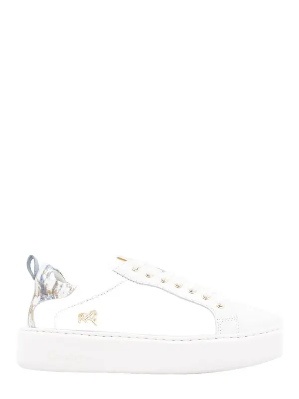 CAVALINHO Acqua Bella Leather Lace-up Platform Sneakers - Blue/white