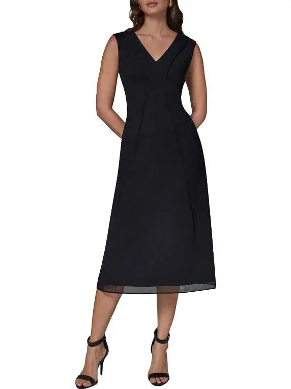 Donna Karan New York Sleeveless A-line Cocktail Dress - Black