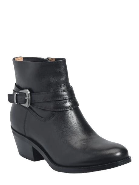 SOFFT Alessandra Leather Buckled Block Heel Bootie - Black