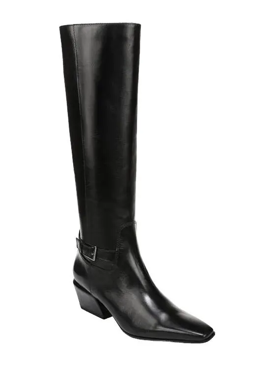 Sam Edelman Haisley Knee High Buckled Block Heel Boots - Black