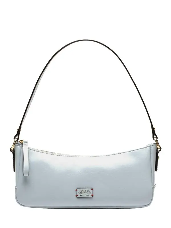 FRANCES VALENTINE Mia Crinkled Leather Shoulder Bag - Light Blue