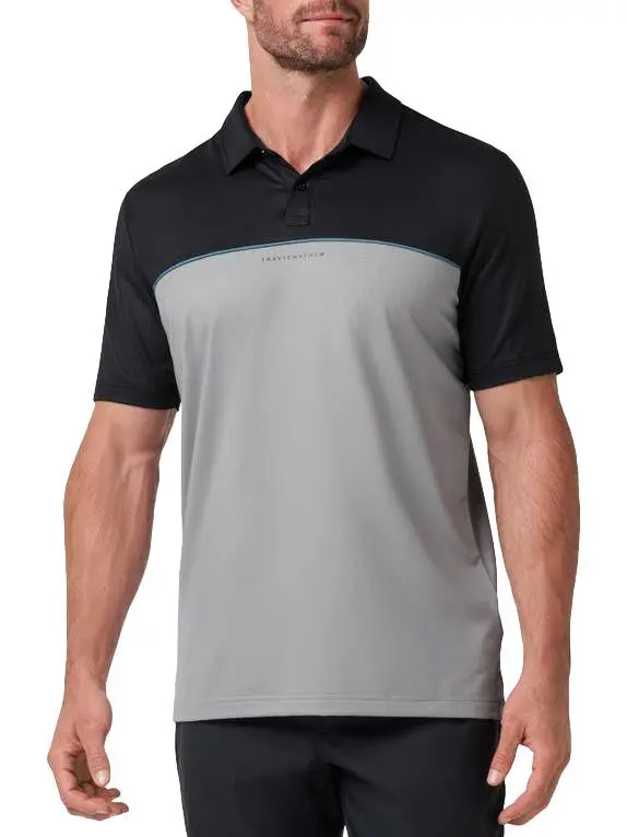 Travis Mathew Featherweight Colorblocked Performance Polo - Black