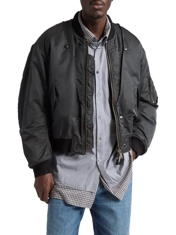 MAISON MARGIELA Reversible Bomber Jacket - Dark Grey