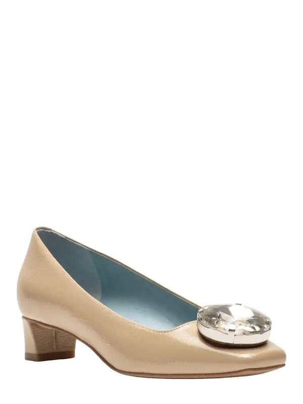 FRANCES VALENTINE Embellished Square Toe Pump - Camel