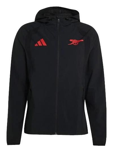 Adidas Arsenal Fc Tiro Travel Full-zip Windbreaker - Black