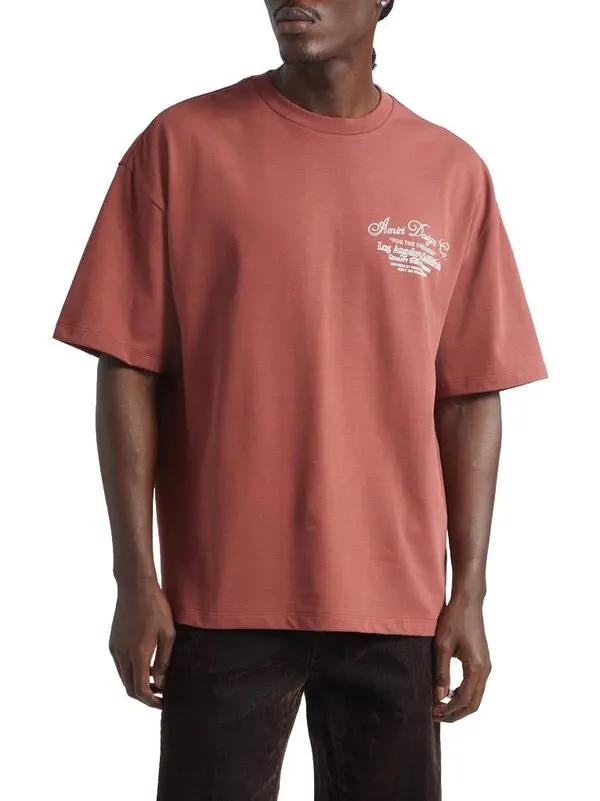 Amiri Oversize Dreamers Embroidered T-shirt - Brick