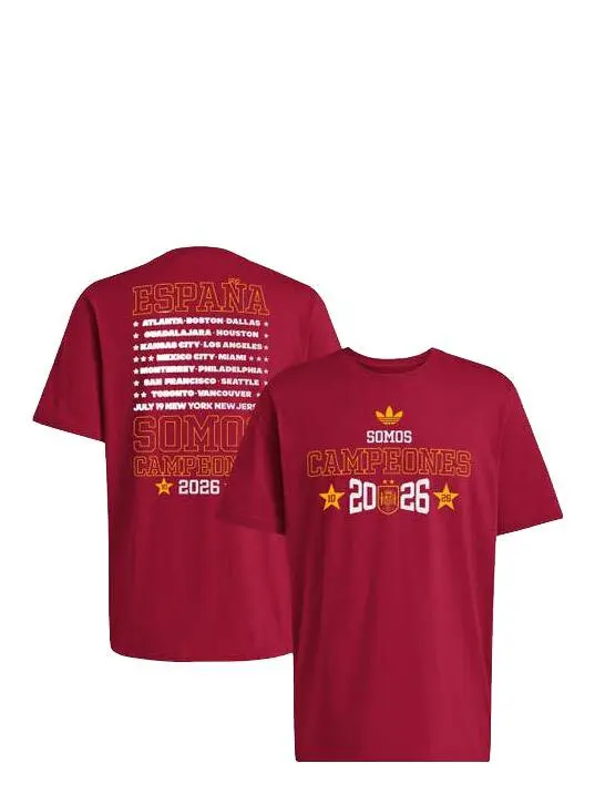 Adidas Spain National Team 2026 Fifa World Cup Champions Somos Campeones T-shirt - Red