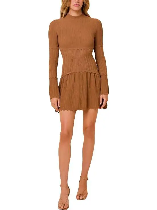 Solid & Striped Amara Ribbed Mini Dress - Camel