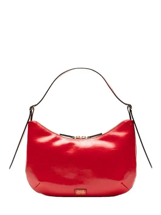 FRANCES VALENTINE Starr Crinkled Leather Hobo Bag - Red