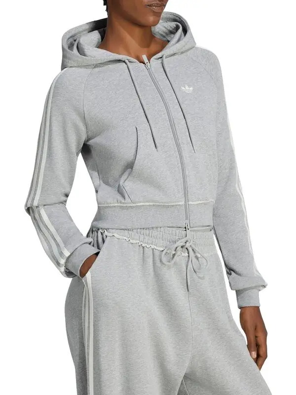 ADIDAS ORIGINALS Gfx Zip Cropped Track Jacket - Greyheather