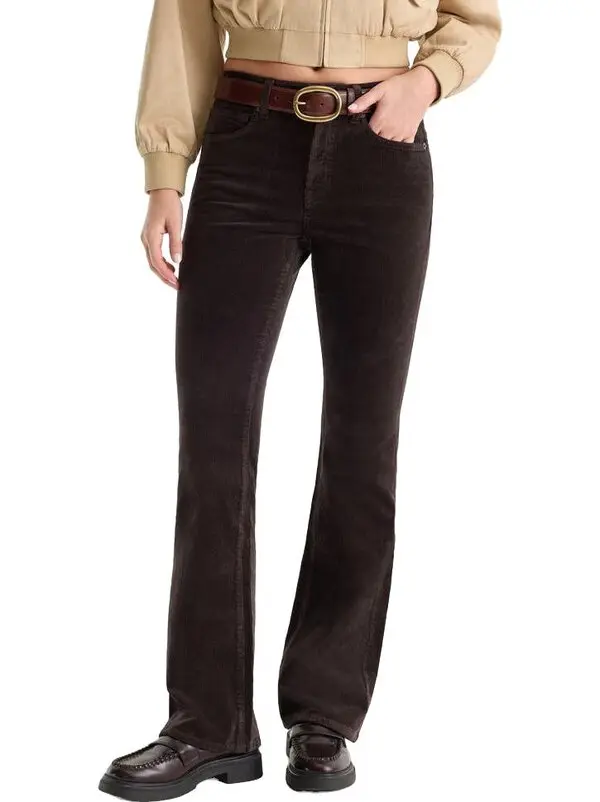 Good American High Waist Bootcut Corduroy Jeans - Espresso