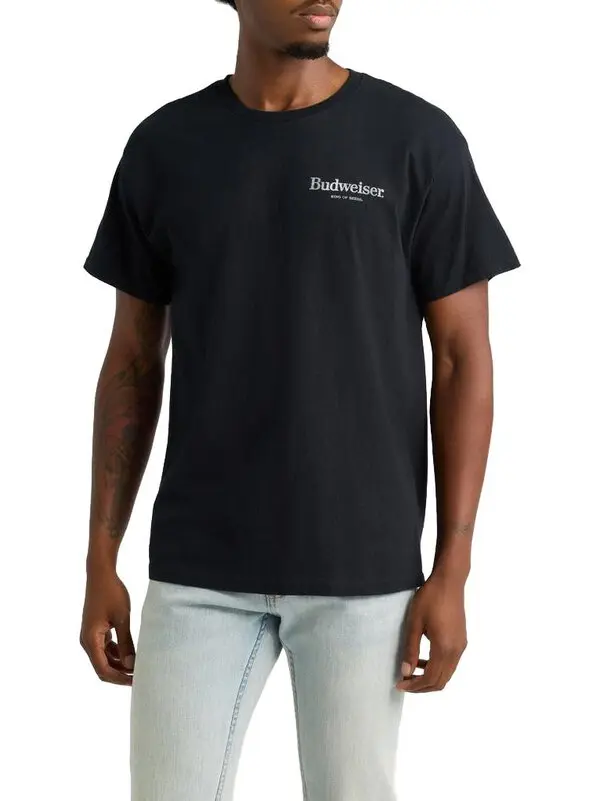 Junk Food Budweiser® Bottle Cotton Graphic T-shirt - Black