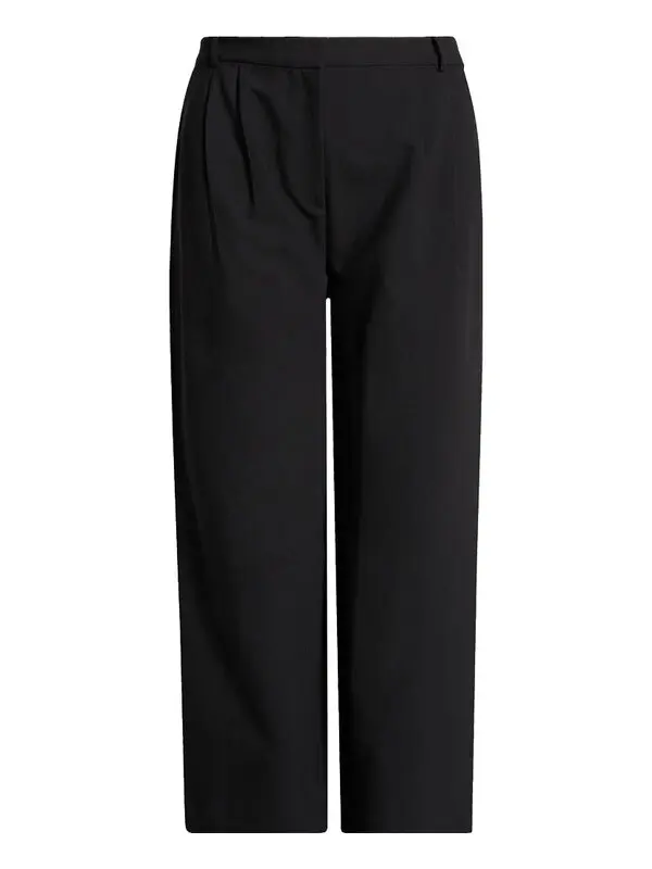 OPEN EDIT Icon Wide Leg Pleated Trousers - Black