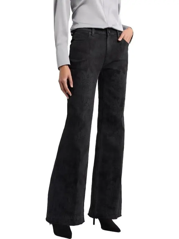 Kobi Halperin Zane Damask High Waist Bootcut Jeans - Black Multi