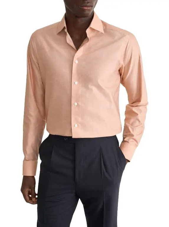 Eton Slim Fit End-on-end Cotton Shirt - Medium Orange