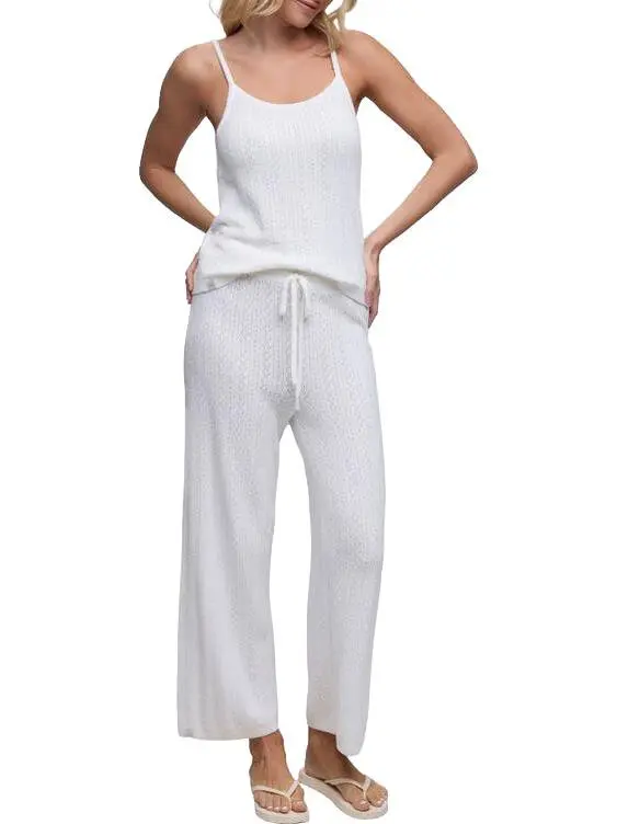 Barefoot Dreams Cozychic Ultra Lite Pointelle Tank - Pearl