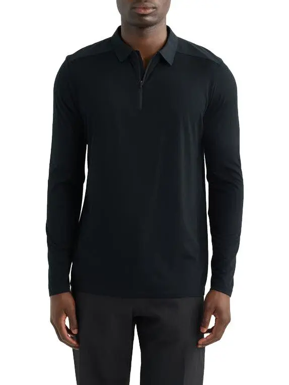 Veilance Frame Long Sleeve Polo - Black