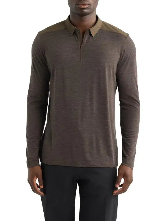 Veilance Frame Long Sleeve Polo - Sable Heather