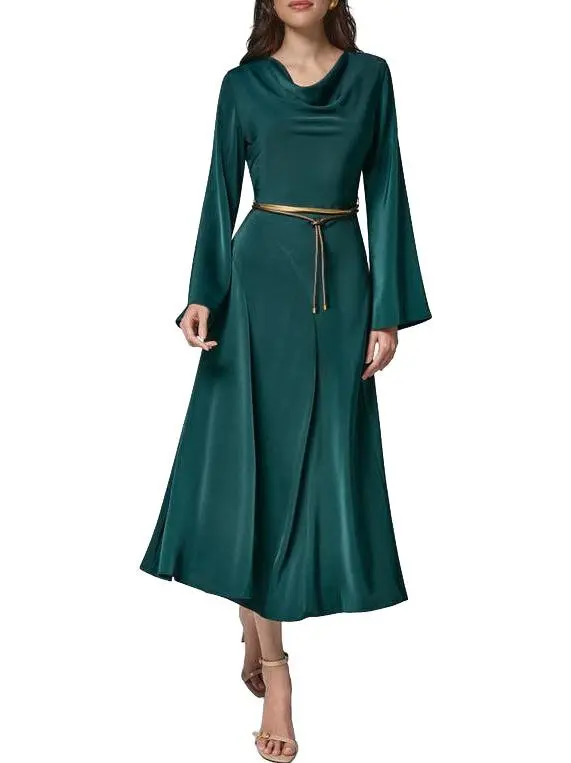 Donna Karan New York Bell Sleeve Satin Midi Dress - Hudson