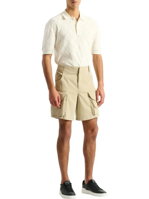 Balmain Cotton Cargo Bermuda Shorts - Beige