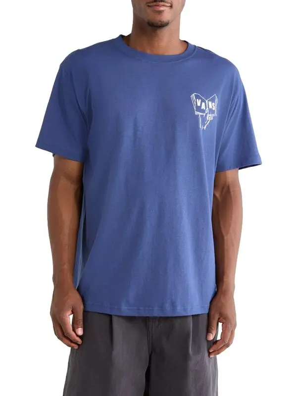 VANS All's Well Cotton Graphic T-shirt - True Navy