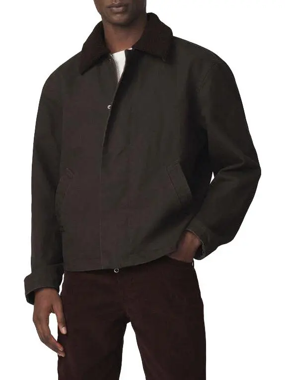 Joe's Jeans Canvas Utility Jacket With Faux-shearling Collar - Tea Leaf