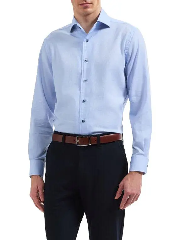 Bugatchi Alvin Shaped Long Sleeve Shirt - Classic Blue