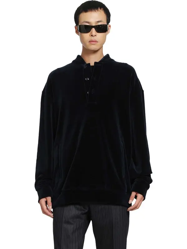 Giorgio Armani Velvet Polo Shirt - Blue
