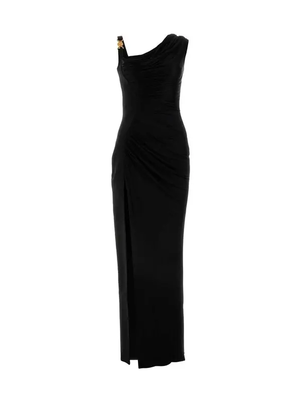 Versace Satin Long Dress - Black