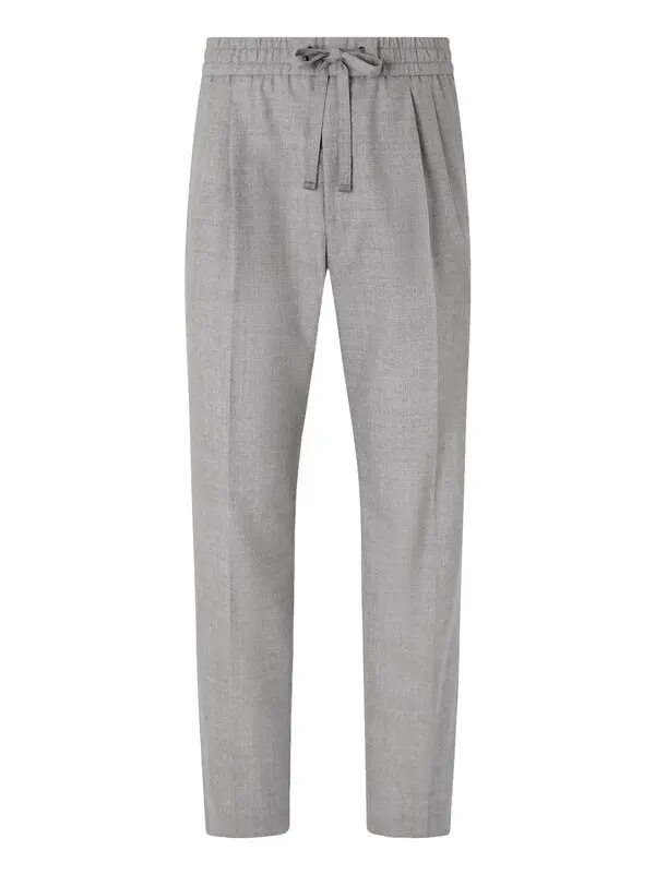 Dolce & Gabbana Sartoriale Wool Pleated Trousers - Gray