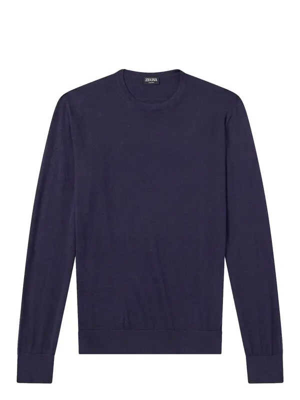 Zegna Cashmere And Silk-blend Sweater - Blue