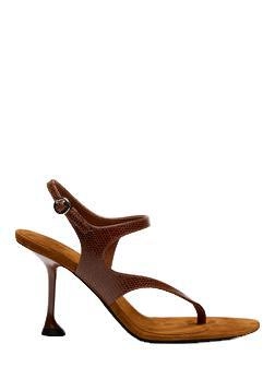 Proenza Schouler Embossed Lizard Combo Thong Sandals - Cuoio