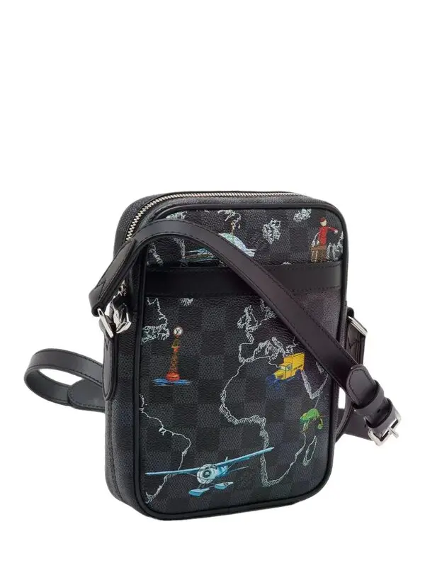 LOUIS VUITTON 2019 Renaissance Map Danube Shoulder Bag - Black