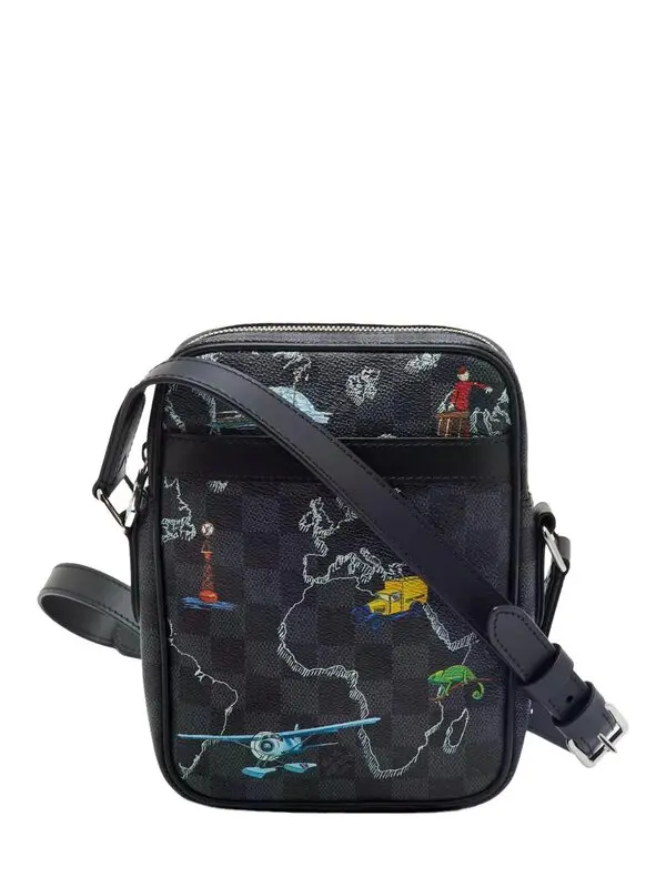 LOUIS VUITTON 2019 Renaissance Map Danube Shoulder Bag - Black