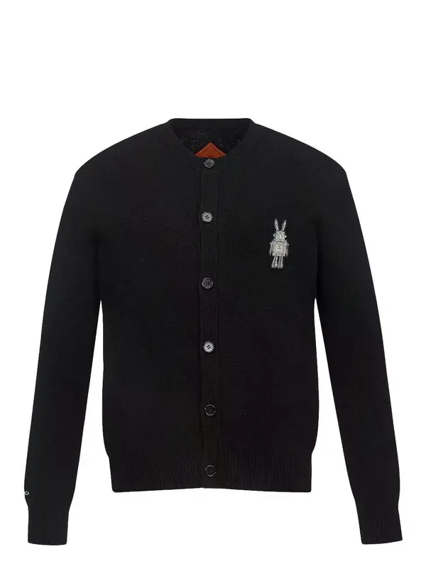 Mcm Rabbit-patch Cardigan - Black