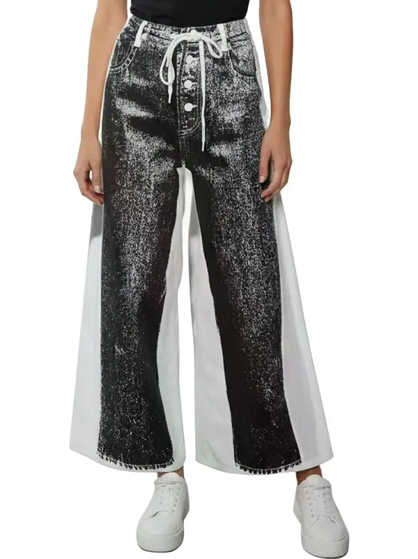 MAISON MARGIELA Trompe L'oeil Wide-leg Jeans - Black