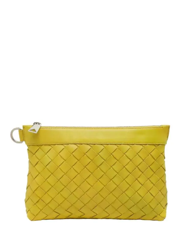Bottega Veneta Intrecciato Clutch Bag - Yellow