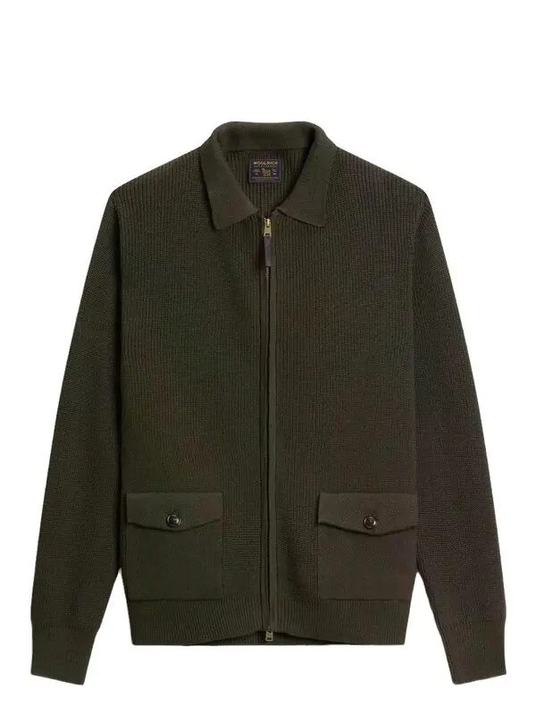 Woolrich Zip-up Ribbed Knit Cardigan - Green