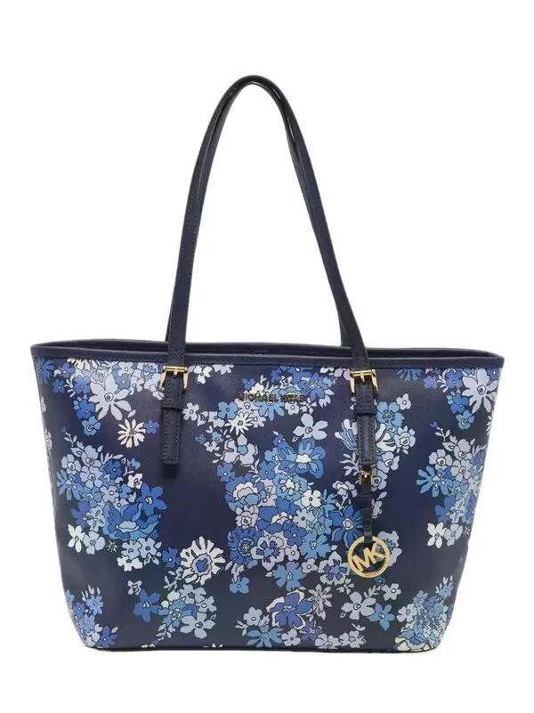 Michael Kors Jet Set Floral Print Shoulder Bag - Blue