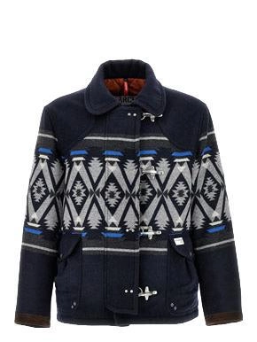 FAY Jacket With Geometric Print And Toggle Closures - Multicolor
