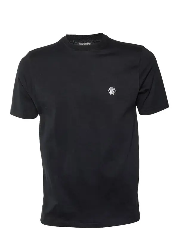 Roberto Cavalli Logo-embroidered T-shirt - Black
