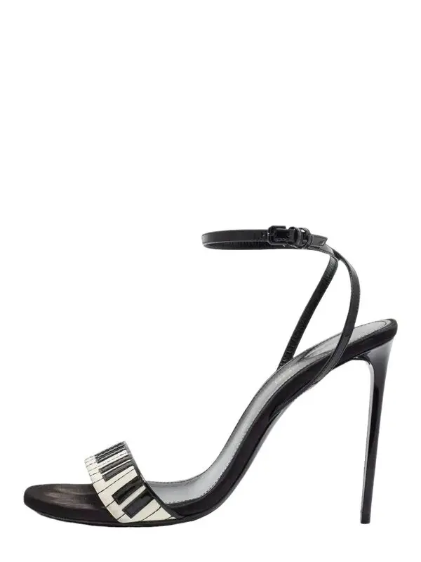 Saint Laurent Abbey Piano Ankle Strap Sandals - White